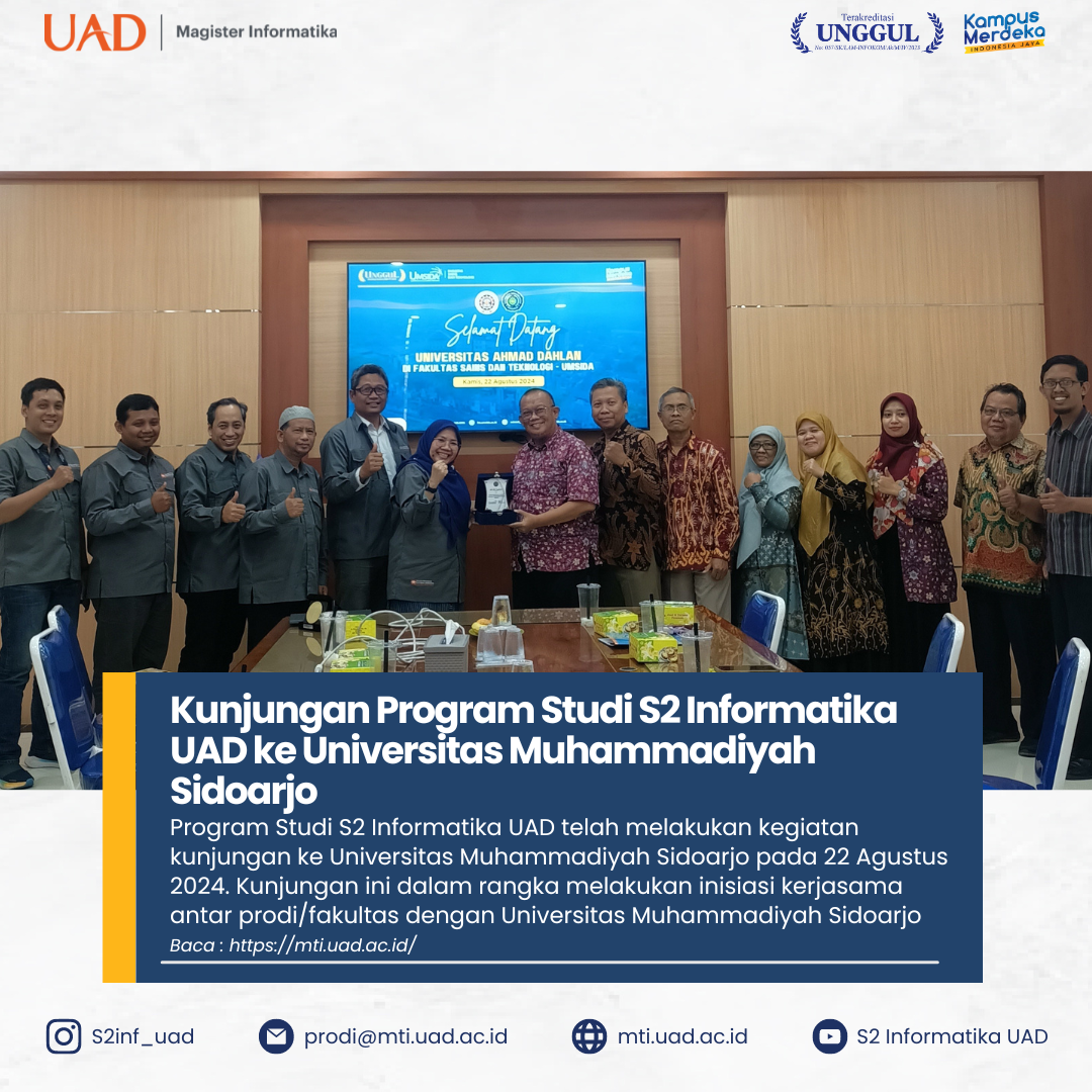 Kunjungan Program Studi S2 Informatika UAD ke Universitas Muhammadiyah Surakarta - MTI UAD
