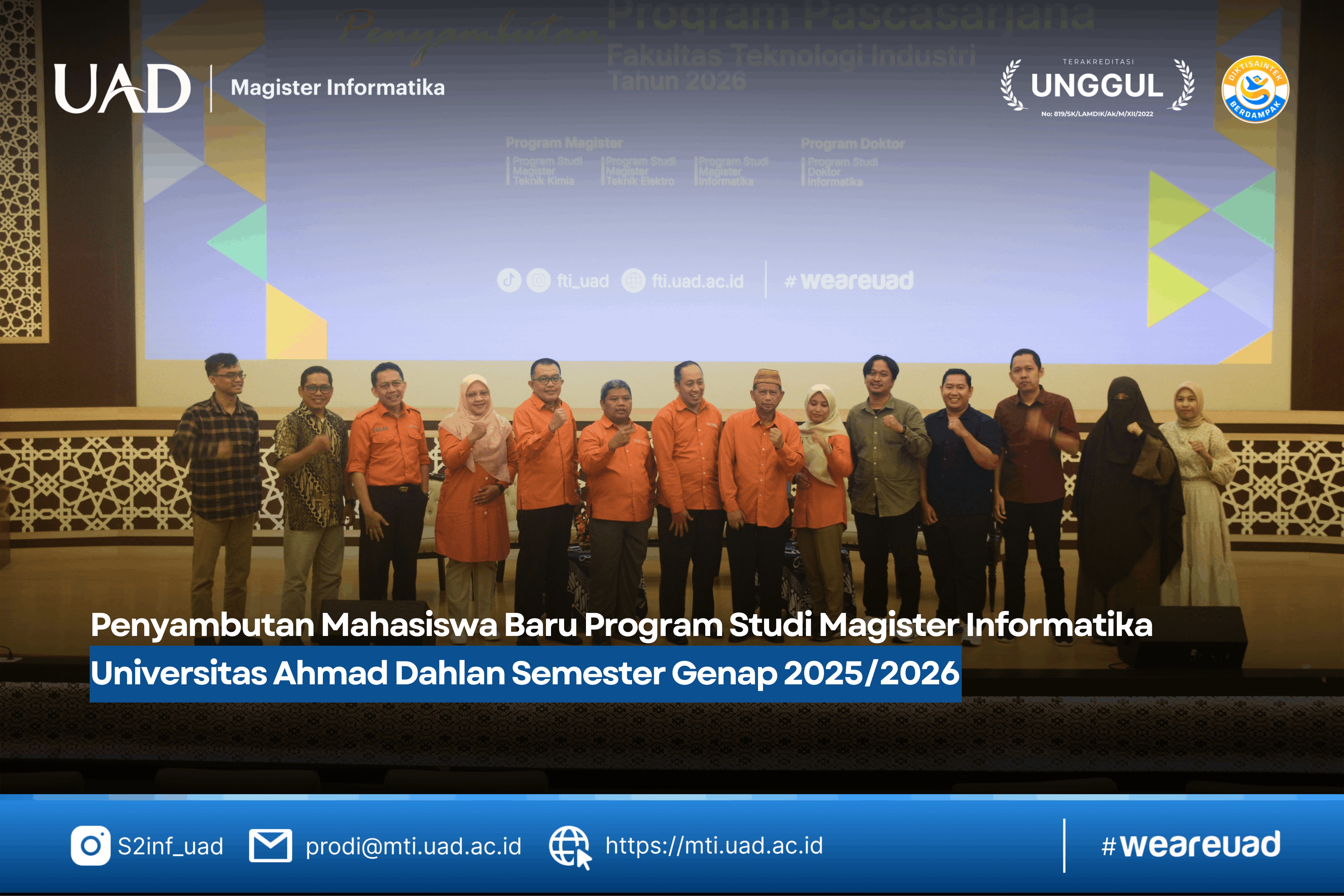 Penyambutan Mahasiswa Baru MTI UAD Semester Genap 2025/2026 - MTI UAD